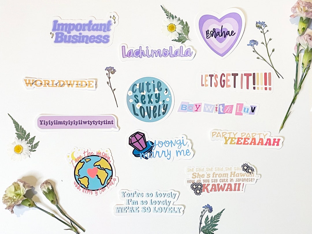 BTS Inspired Slogan Stickers Shopot7 - Etsy
