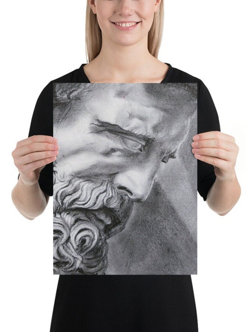 The Gaze of Zeus | Original Pencil Drawing of Mythological Greek God ...