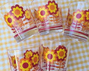 Floral Print Water Glasses - Etsy