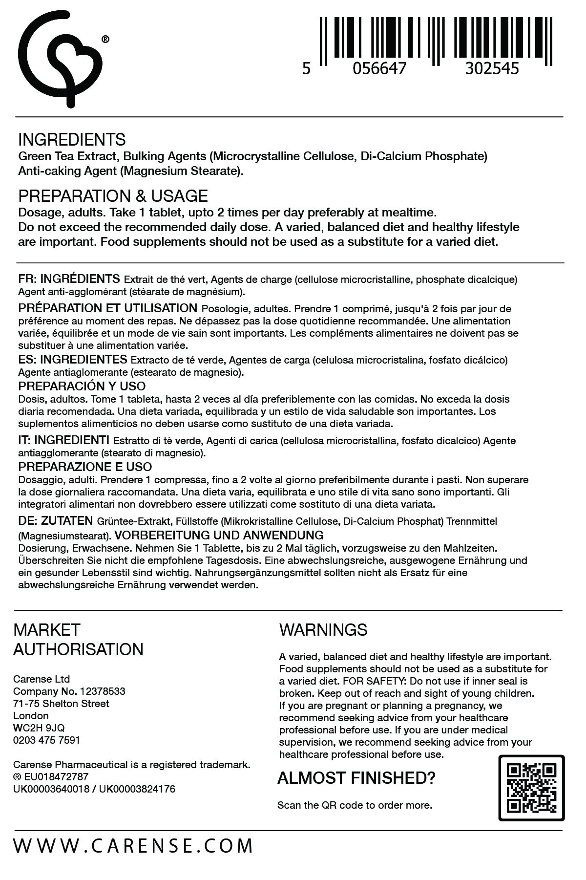 Green Tea Extra Strength Tablets 3500 Mg 120 Tablets 4 Month Supply ...