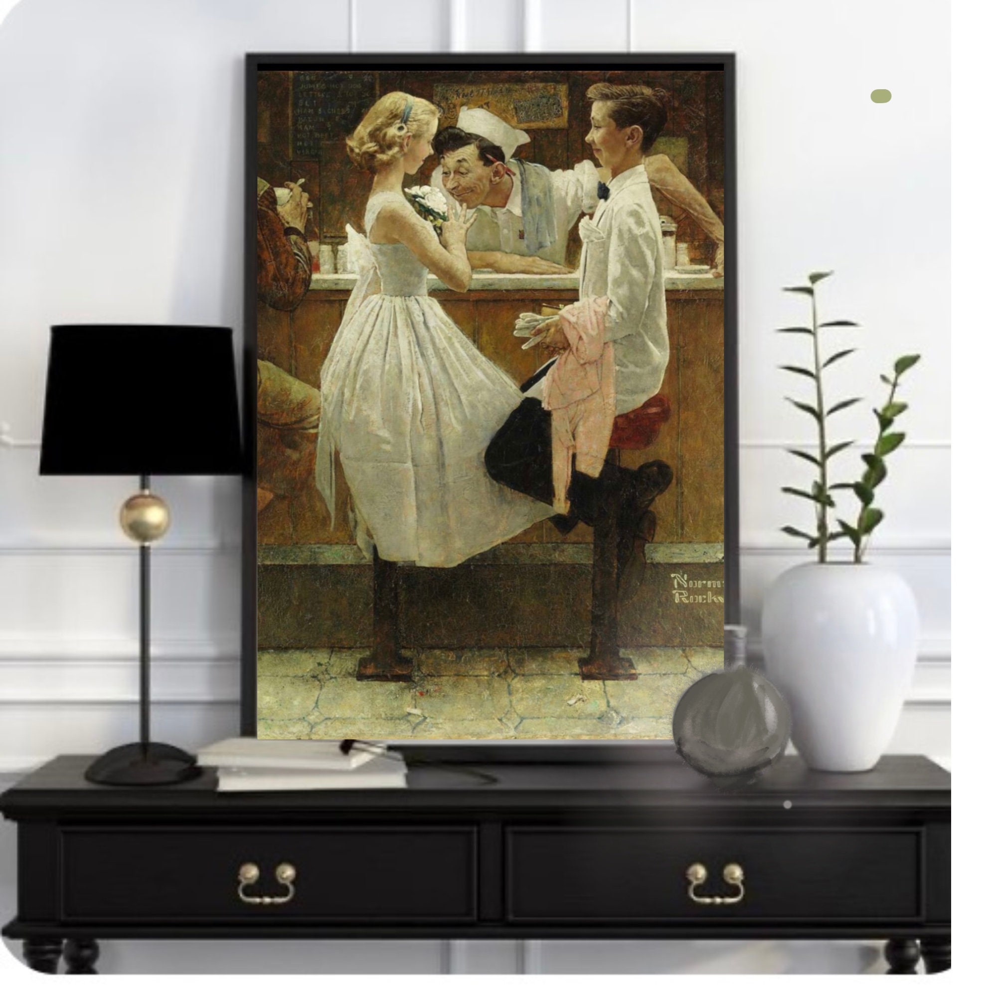 Norman Rockwell Vintage Painting:after the Prom”, Prom Dress,1950s Prom ...