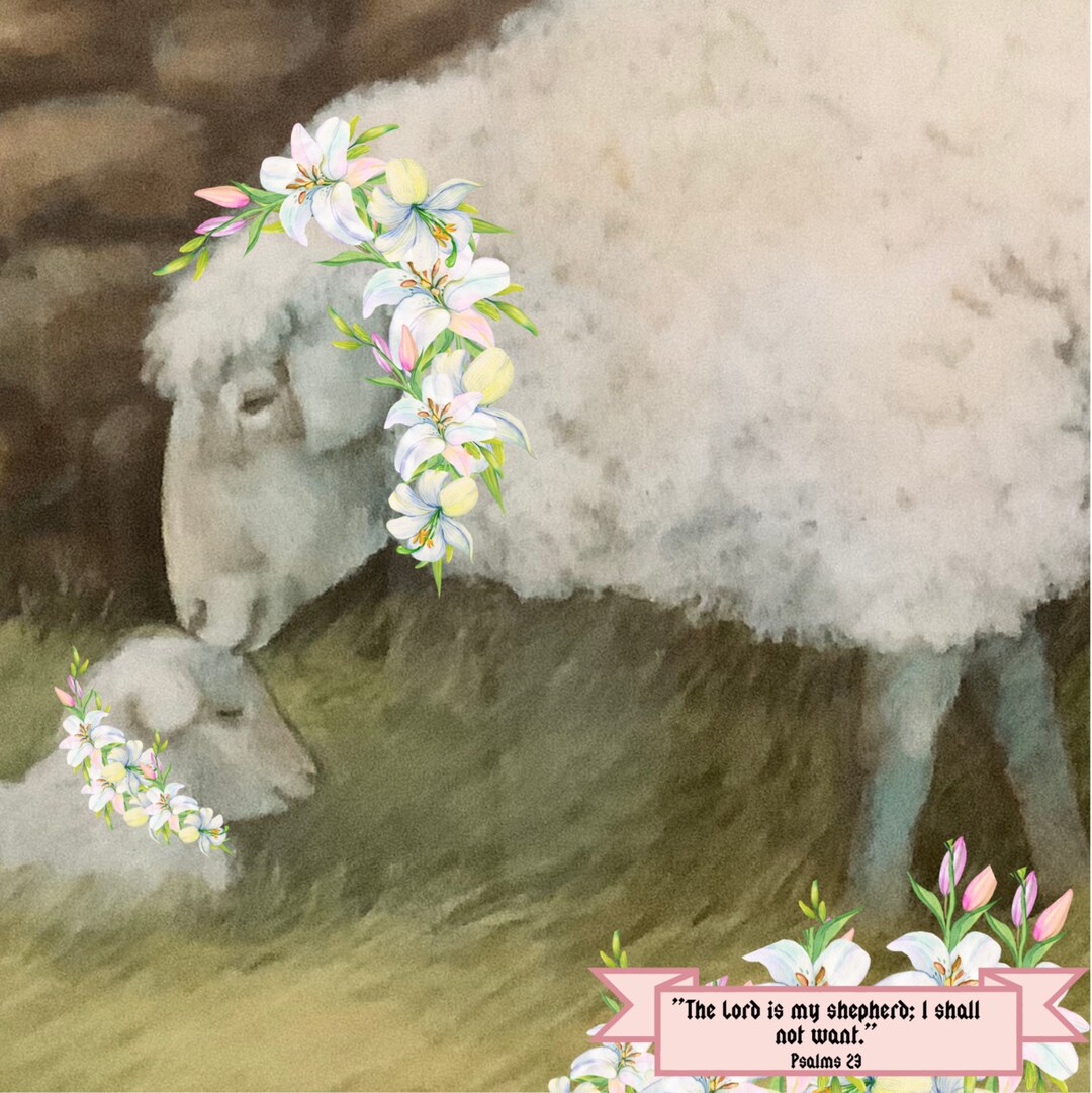 The Lord is My Shepherd,bible Verse Wall Art,lamb Sheep Easter,jesus ...