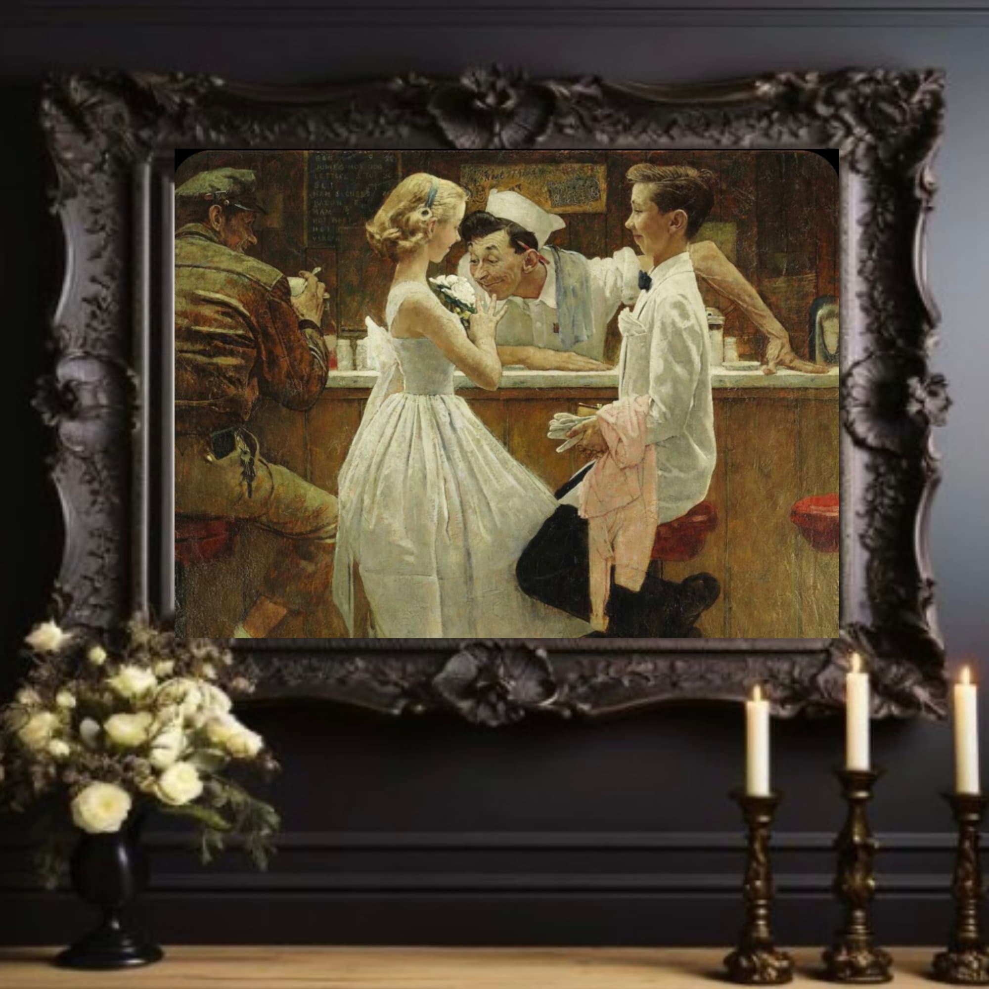 Norman Rockwell Vintage Painting:after the Prom”, Prom Dress,1950s Prom ...
