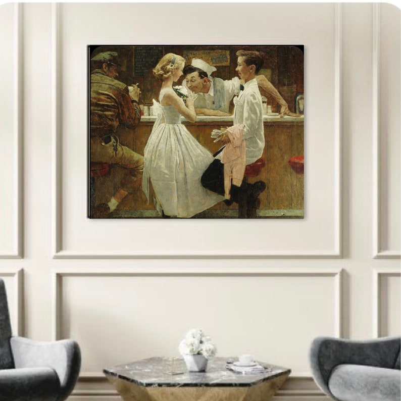 Norman Rockwell Vintage Painting:after the Prom”, Prom Dress,1950s Prom ...