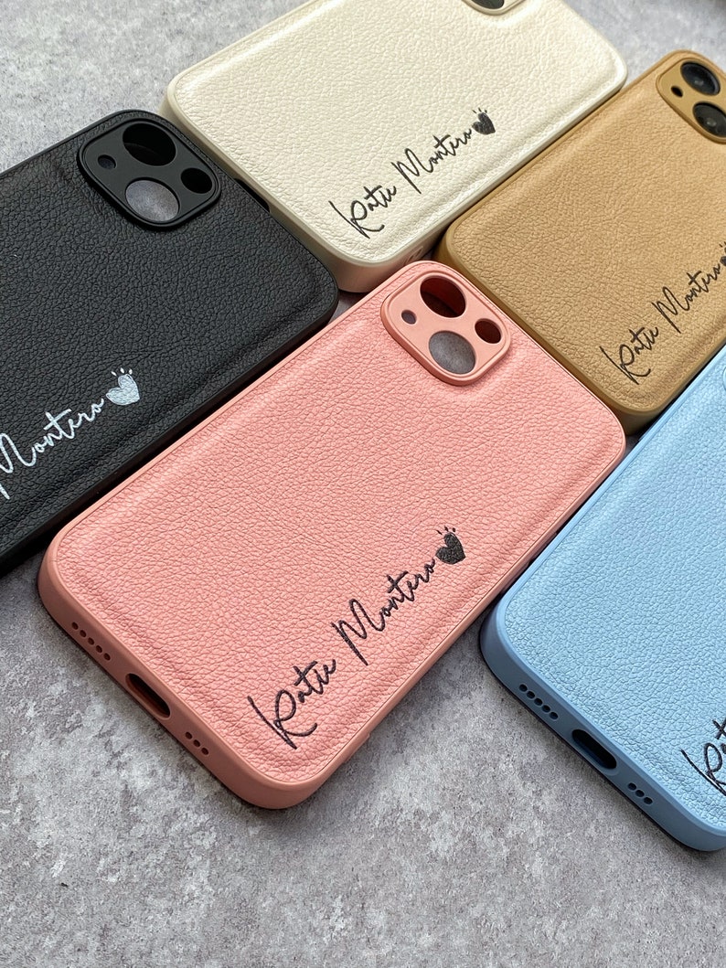 Personalized Vegan Leather Phone Case: Custom iPhone Cover - Etsy