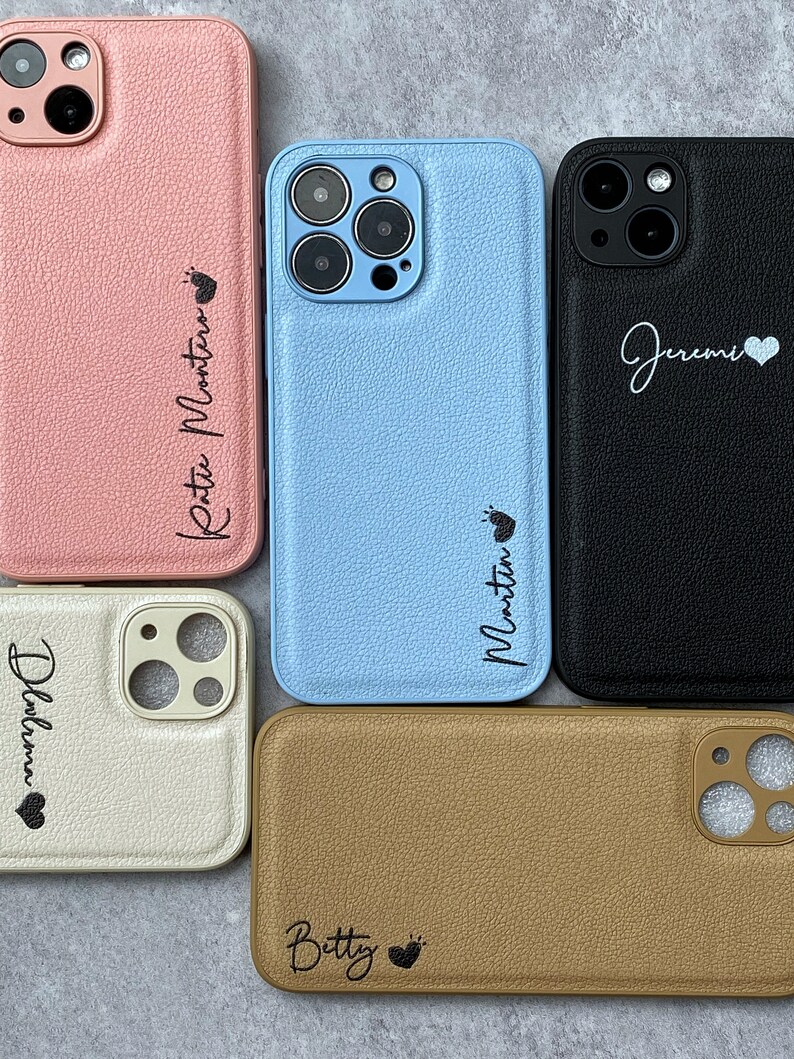 Personalized Vegan Leather Phone Case: Custom iPhone Cover - Etsy
