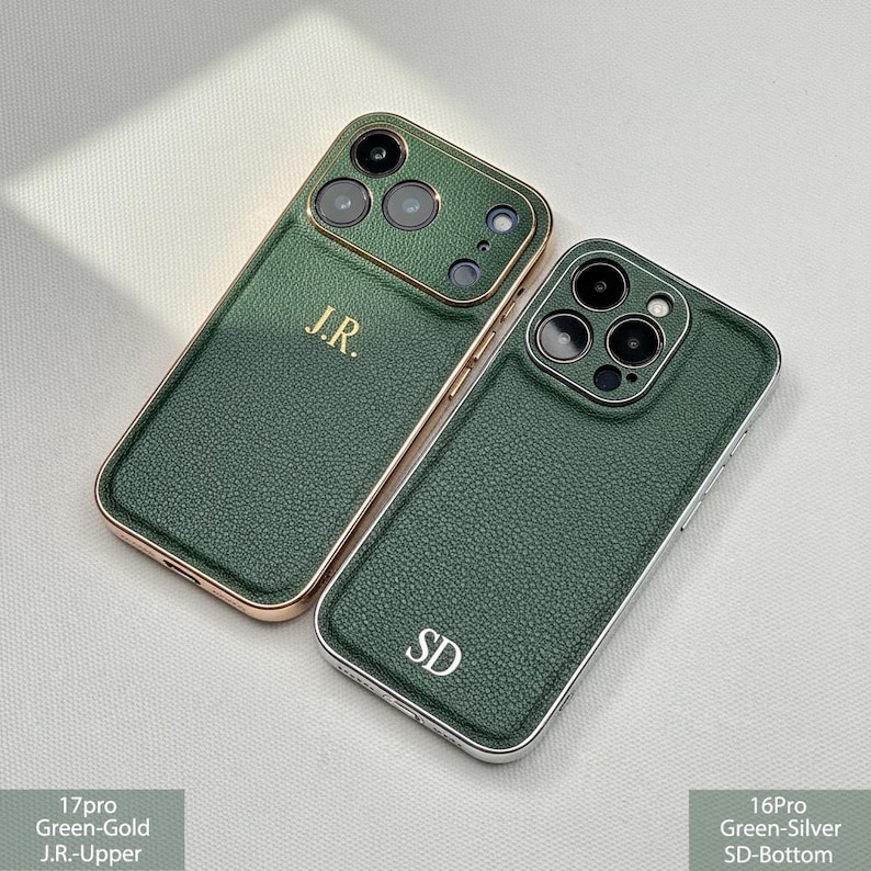 Custom Embossed Vegan Leather Phone Case: Personalized iPhone 17 16 15 ...