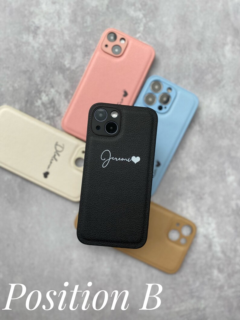 Personalized Vegan Leather Phone Case: Custom iPhone Cover - Etsy
