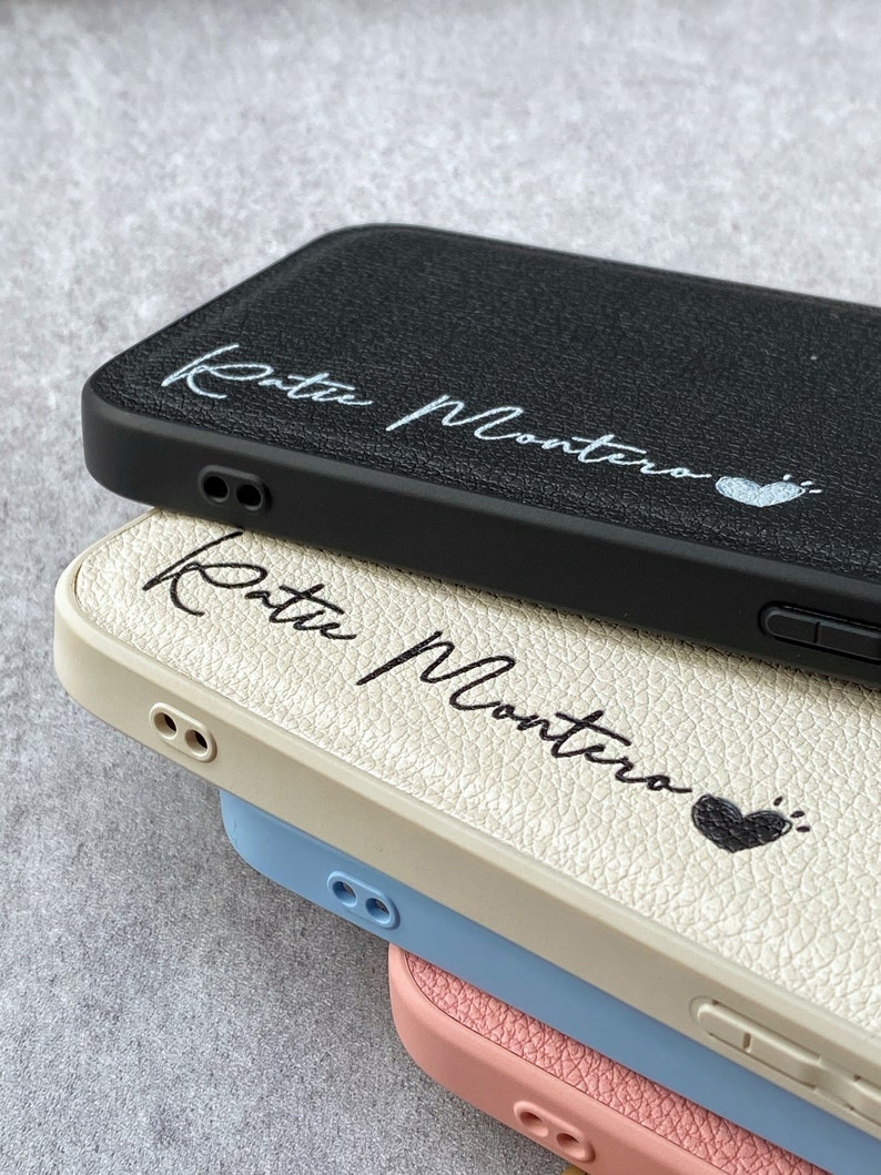 Personalized Vegan Leather Phone Case: Custom iPhone Cover - Etsy