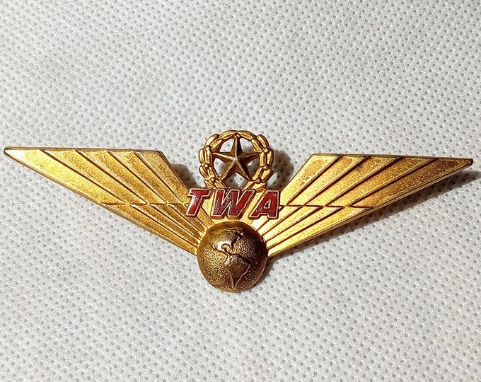 Rare TWA Gold Filled Tone Captain Wings Pin/ Badge, Blackinton 1/20 10K ...