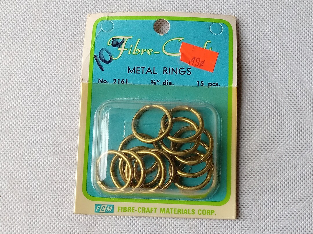 Vintage Metal Rings, Fibre-craft, 5/8 Dia. No. 2161, 13 Pcs., Craft ...