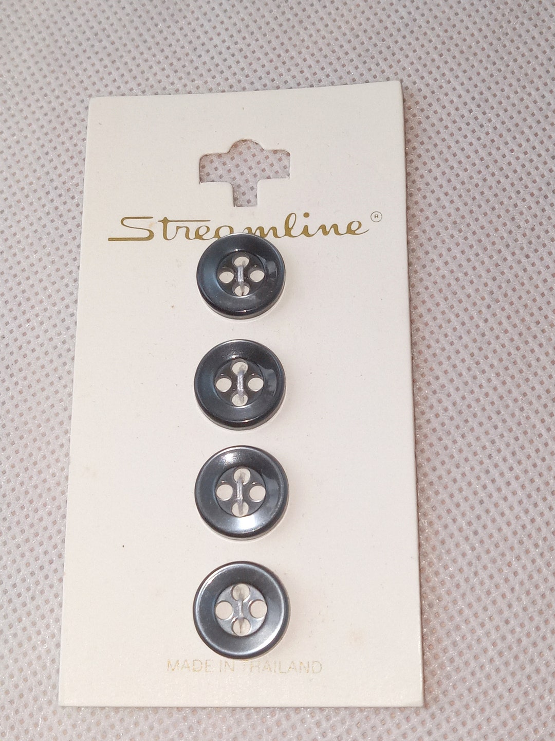 Streamline Buttons, Vintage Buttons, 4 Matching Buttons on Card, Old ...