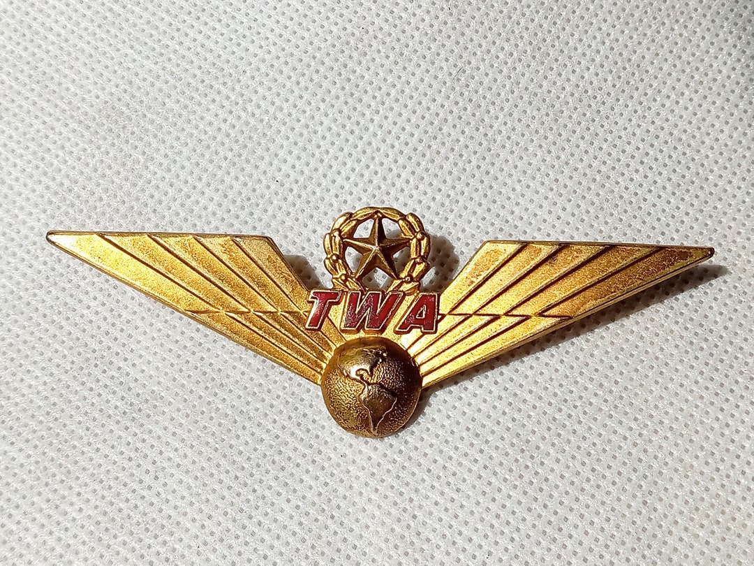 Rare TWA Gold Filled Tone Captain Wings Pin/ Badge, Blackinton 1/20 10K ...