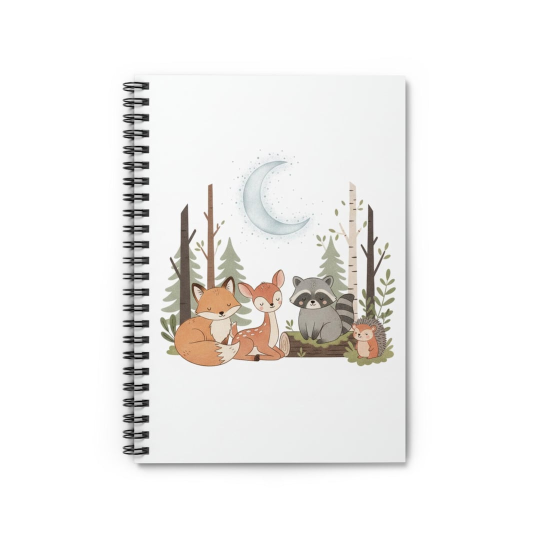 Cute Forest Animals Spiral Notebook - Ruled Line Notebook - Etsy