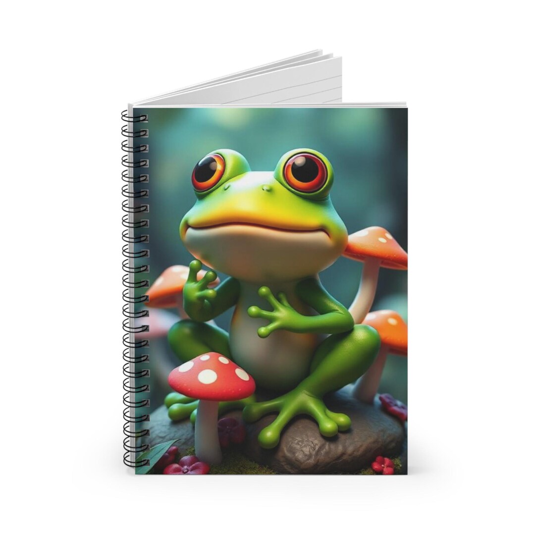 Cute Frog With Mushrooms Spiral Notebook - Etsy