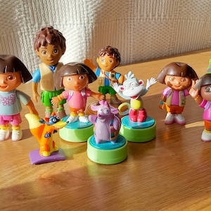 Dora the Explorer Group Lot of 9 Vintage PVC Play Toys, Stamps, Mattel ...