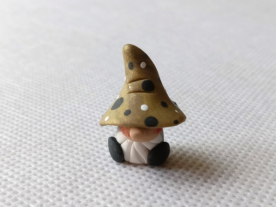 Adorable Miniature Gnome, Cute Handmade Gnome, Polymer Clay Gnome ...