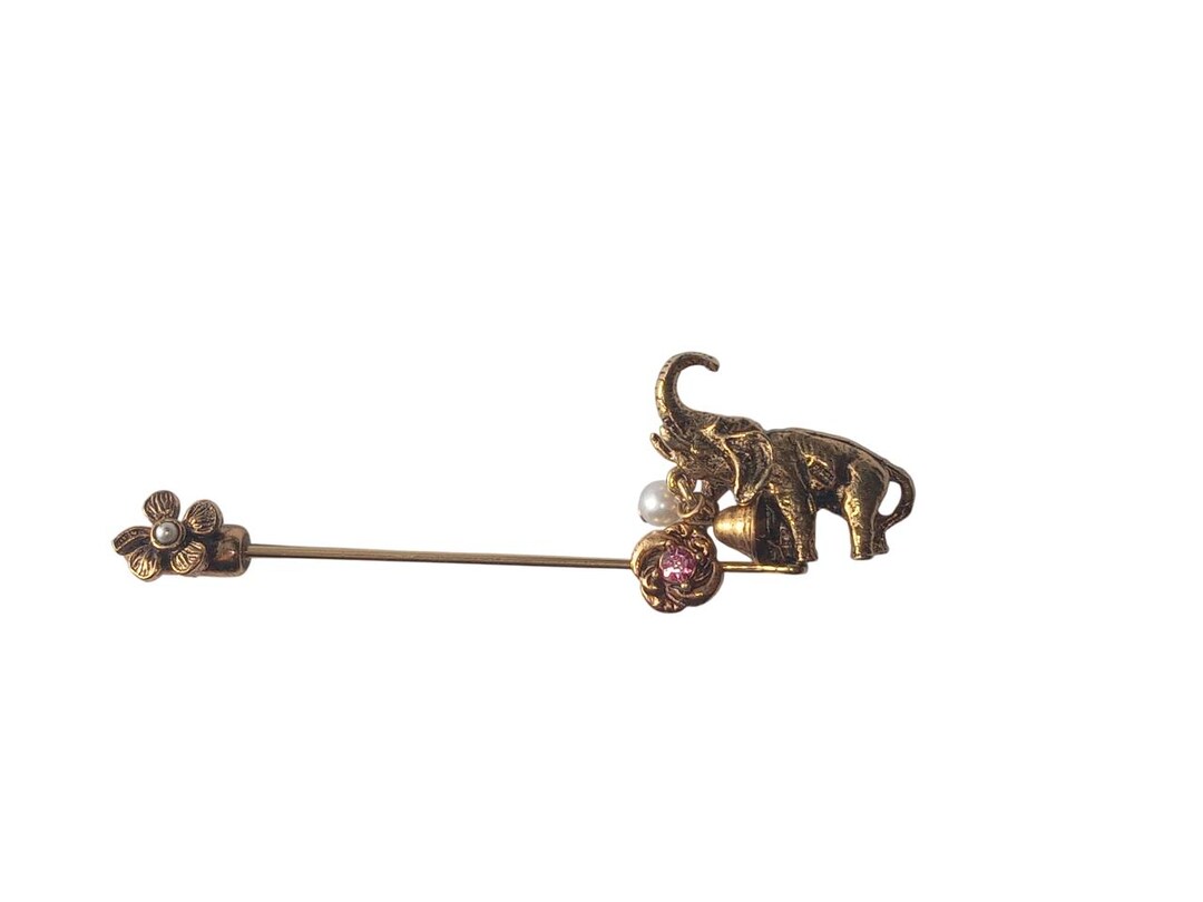 RARE Vintage Elephant Stick Pin - Etsy