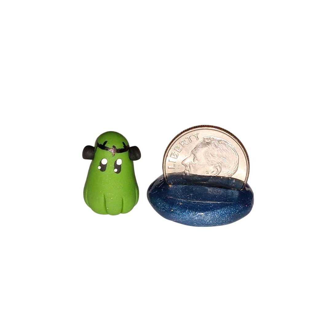 Cute Little Green Ghost Figure, Seasonal Fairy Garden Accent, Haunted ...