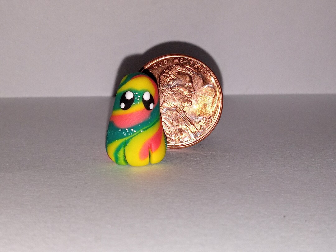 Clay Ghost Figure, Colorful Tiny Ghost, Handmade Miniature Ghost Figurine, Halloween Ghost Decor ...