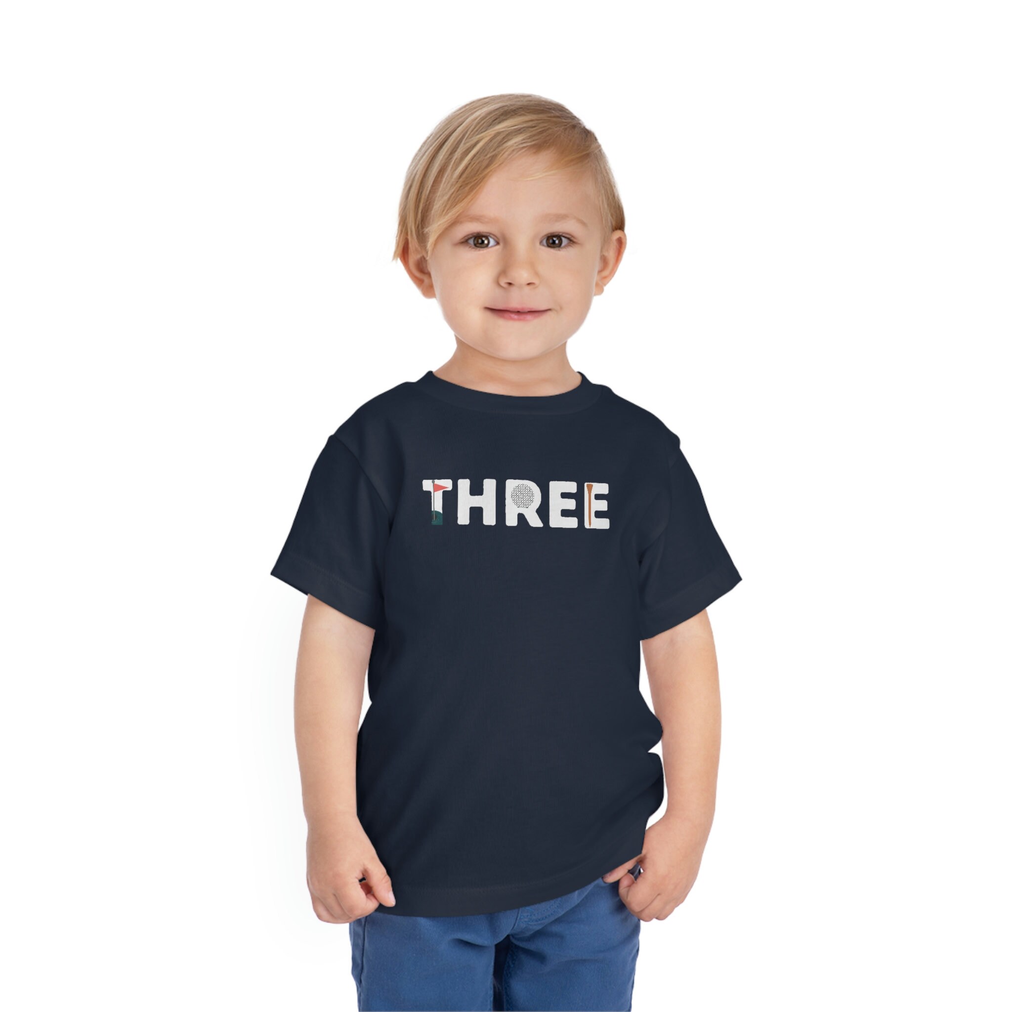 Three Golf Tee Birthday Shirt, Third Birthday, Golf Birthday Shirt ...