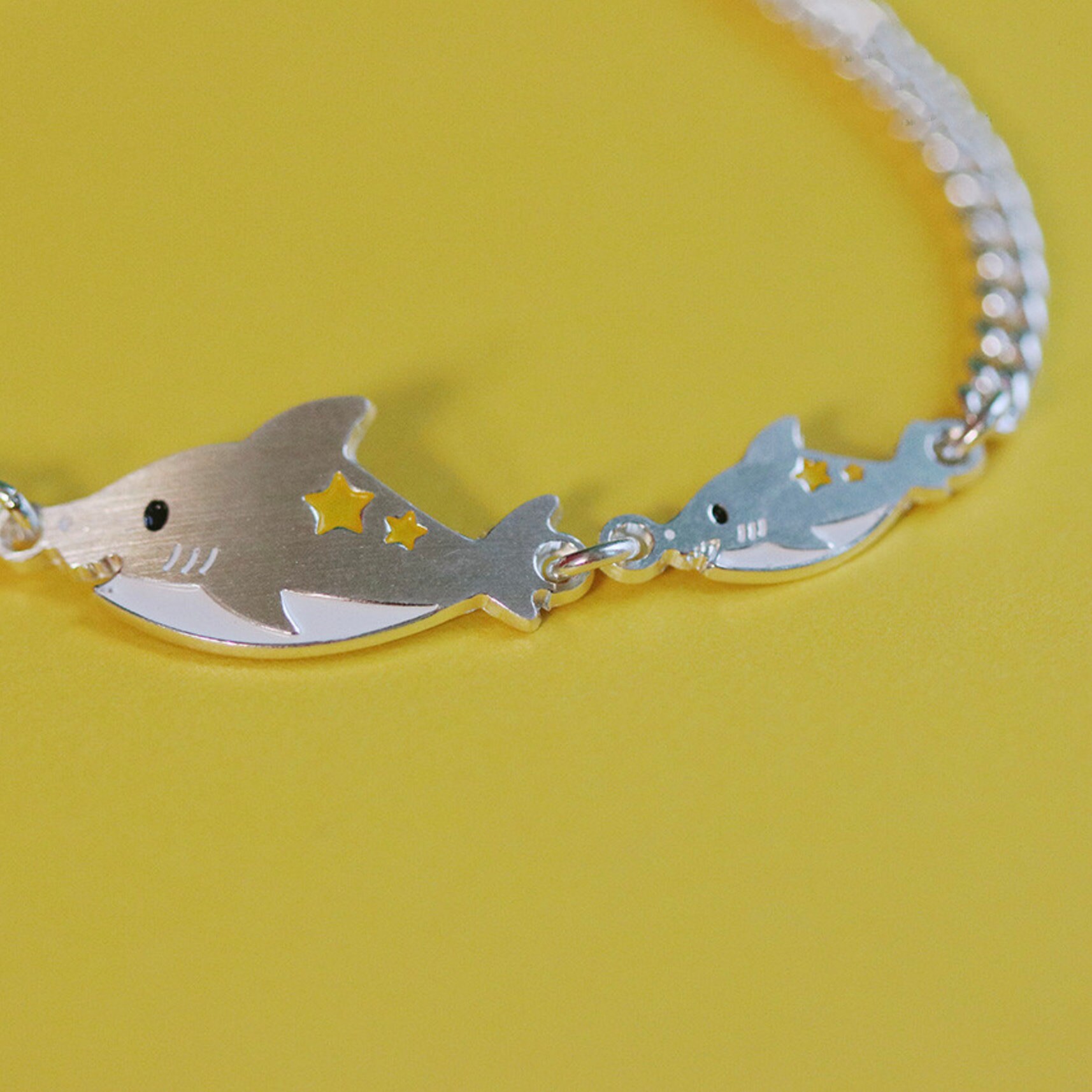 Personalized Sterling Silver Baby Shark Bracelet Custom - Etsy