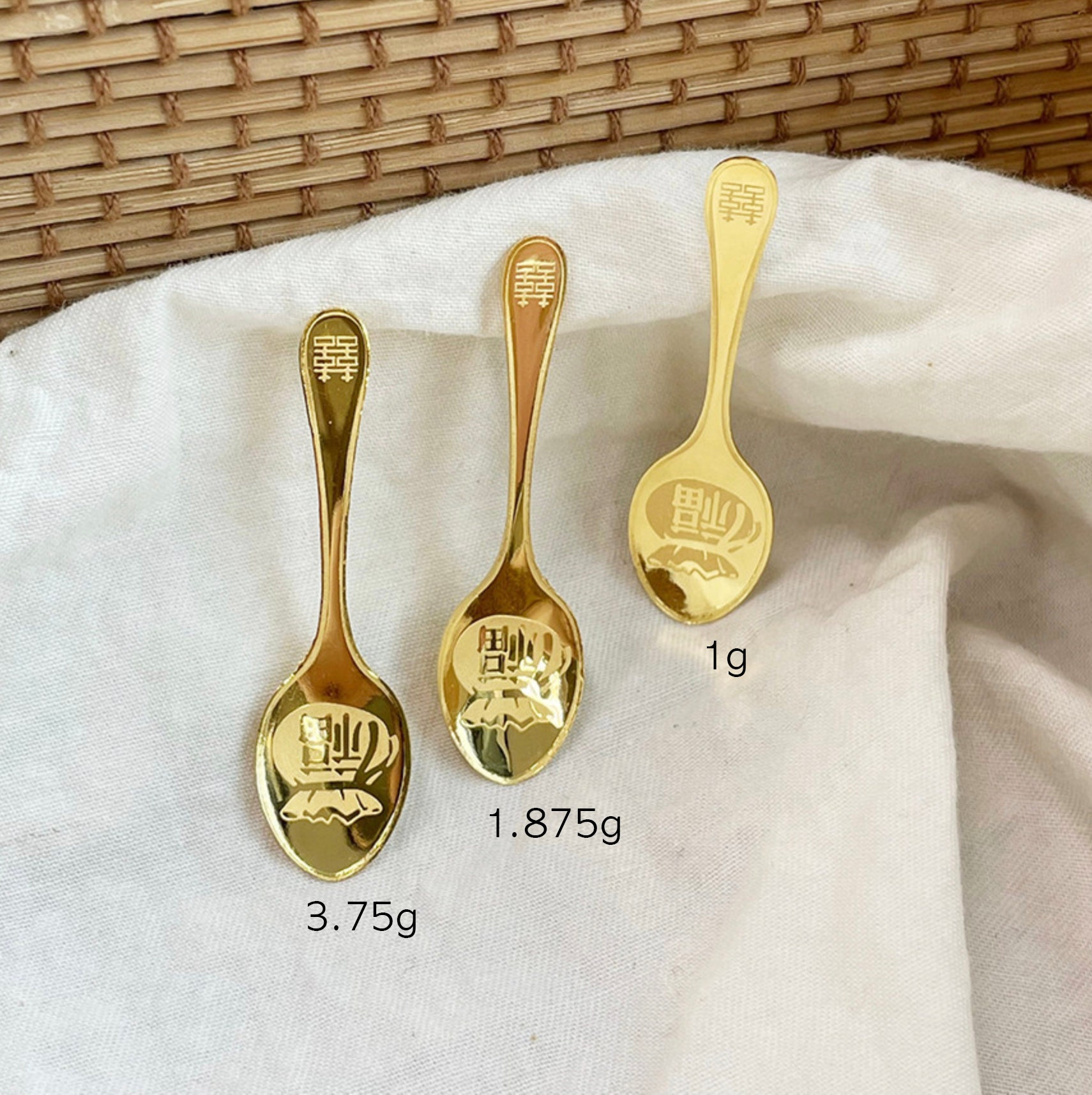 Pure Gold Spoon 24K 0.999 Pure 3.75g 한돈 1.875g, 1g 24K Gold 돌반지 순금 - Etsy