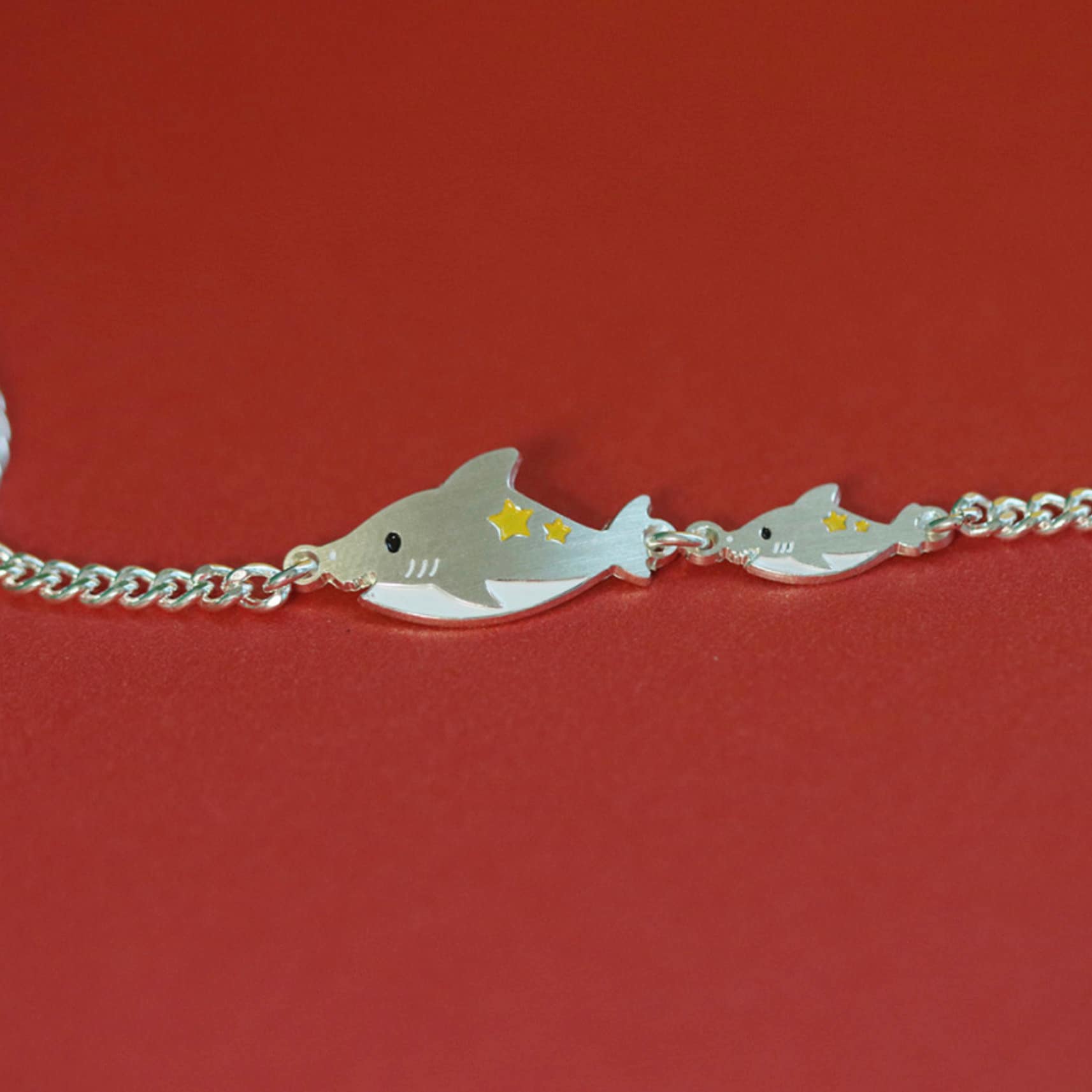 Personalized Sterling Silver Baby Shark Bracelet Custom - Etsy
