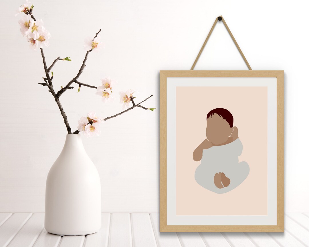Faceless Baby Paint Picture, Noncustomizable, Digital Printable, Cute ...