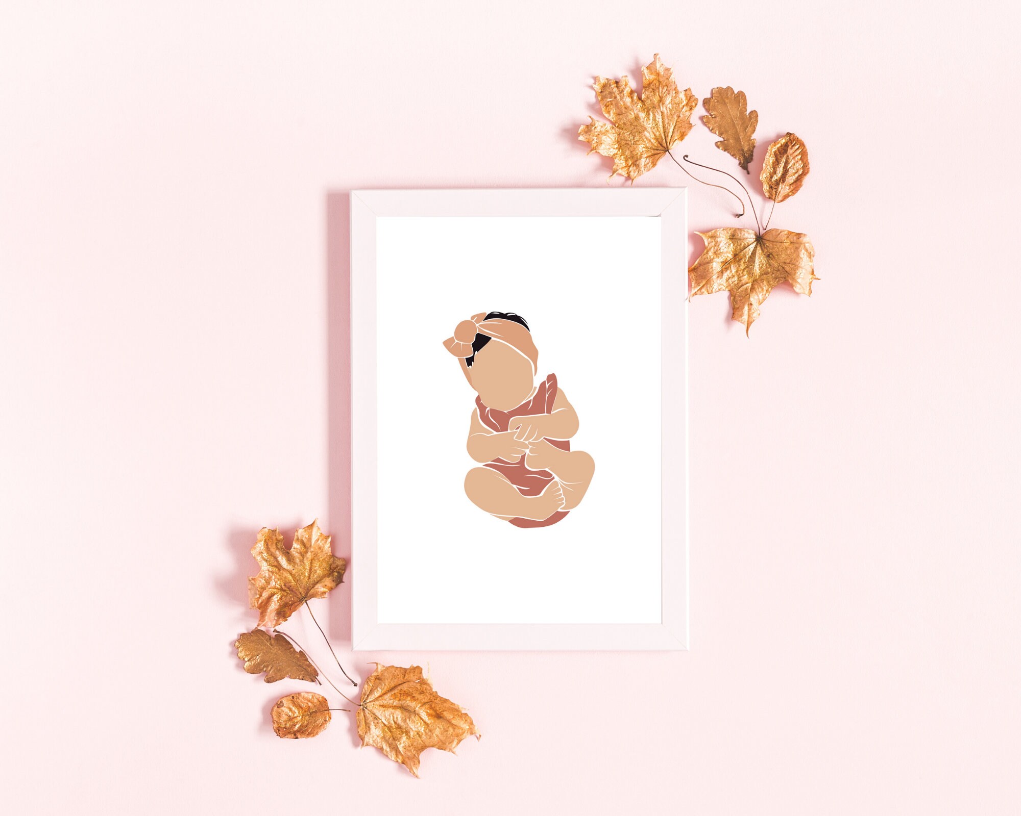 Faceless Baby Paint Picture, Noncustomizable, Digital Printable, Cute ...