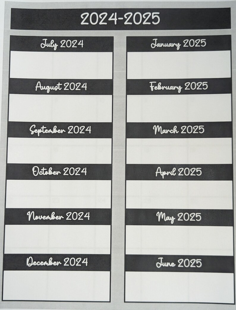 2024-2025 Academic Calendar Editable and Printable - Etsy