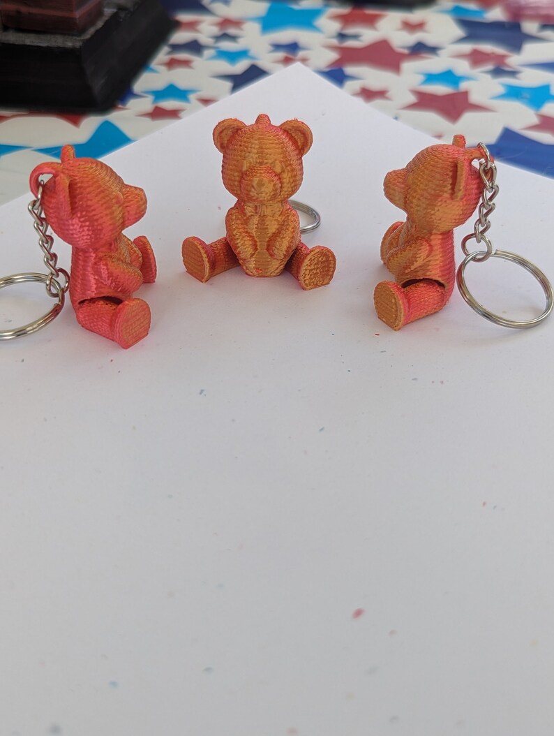 3D Printed Crochet Teddy Bear Keychain - Etsy