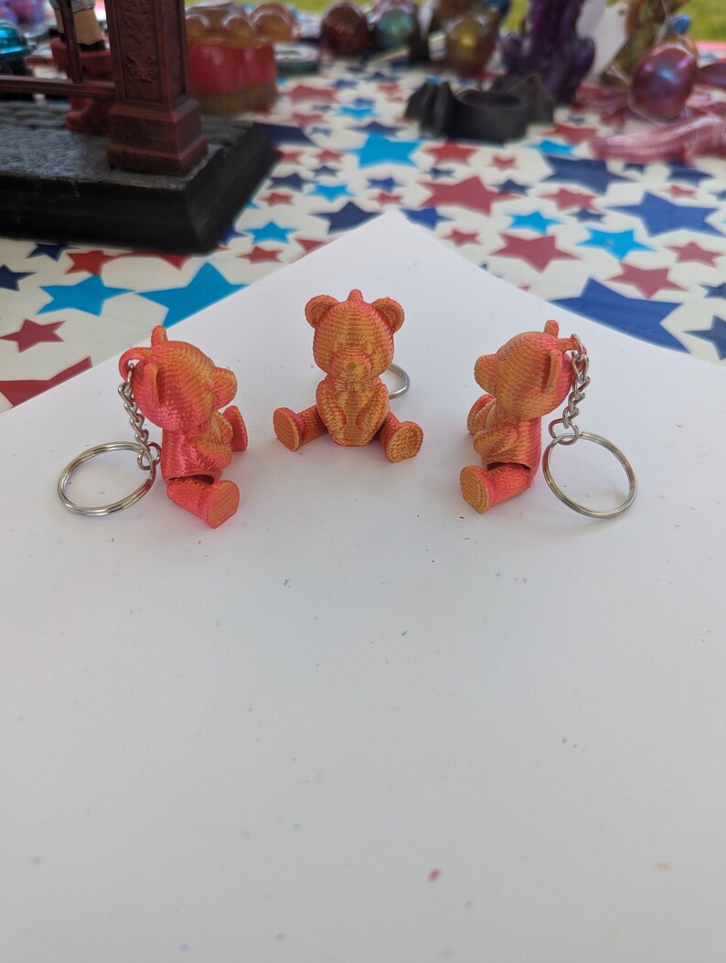 3D Printed Crochet Teddy Bear Keychain - Etsy