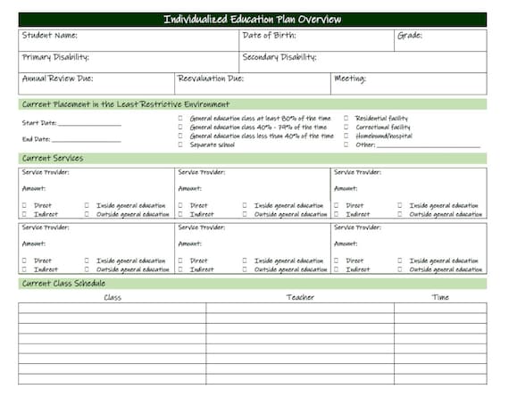 IEP Organizer - Etsy