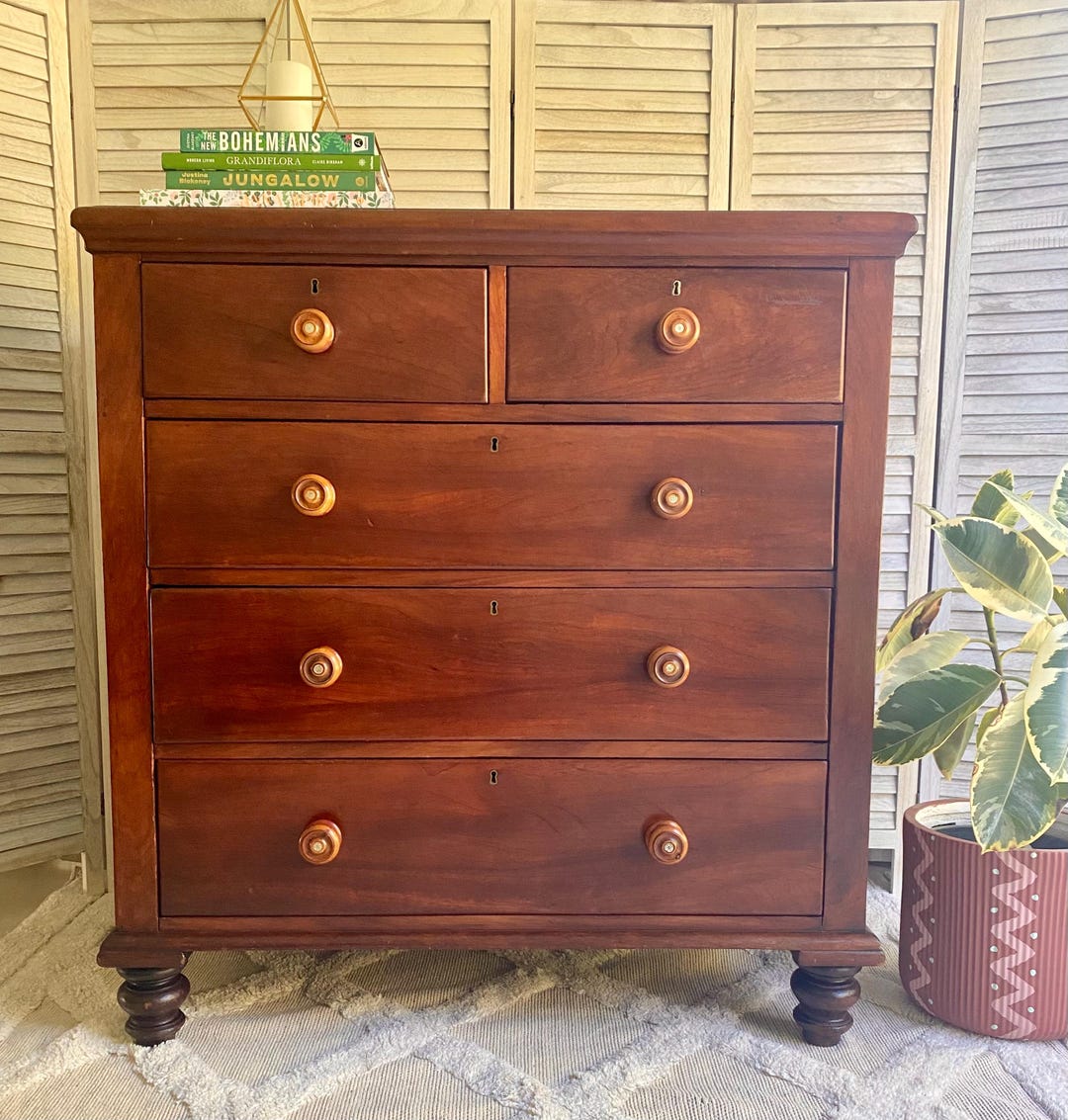 Antique Australian Colonial Cedar Chest of Drawers - Etsy Australia