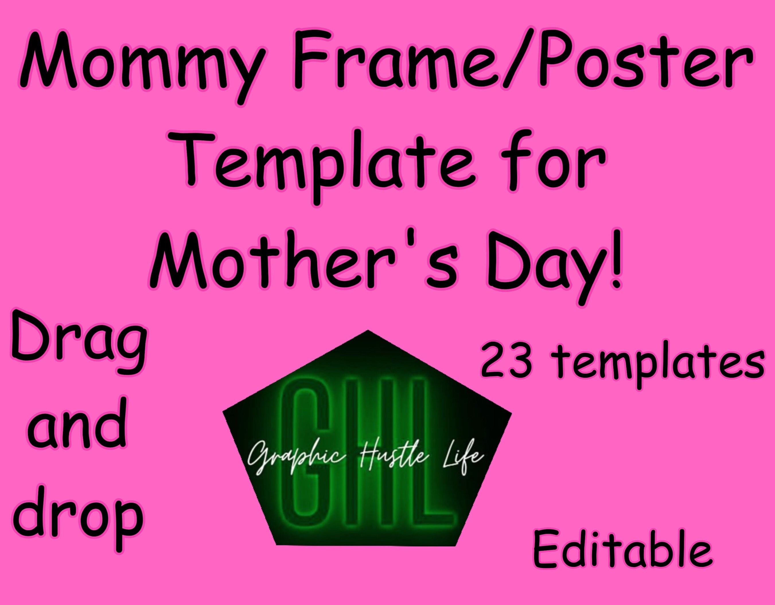 Mommy Frame Template, Mommy Poster Editable Template, Mother's Day Gift ...