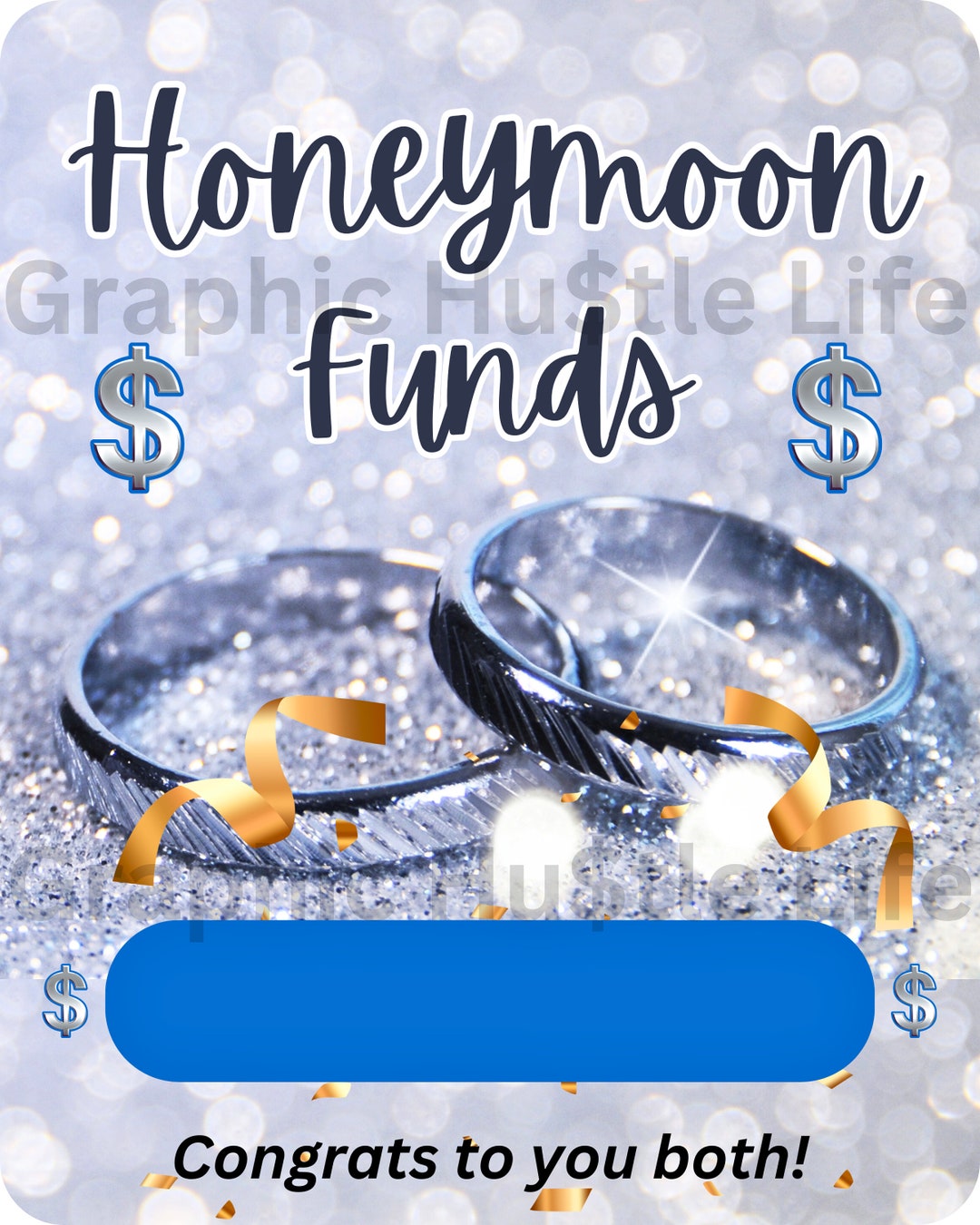 Printable Wedding, Honeymoon Money Card, Couple Money Card Png - Etsy