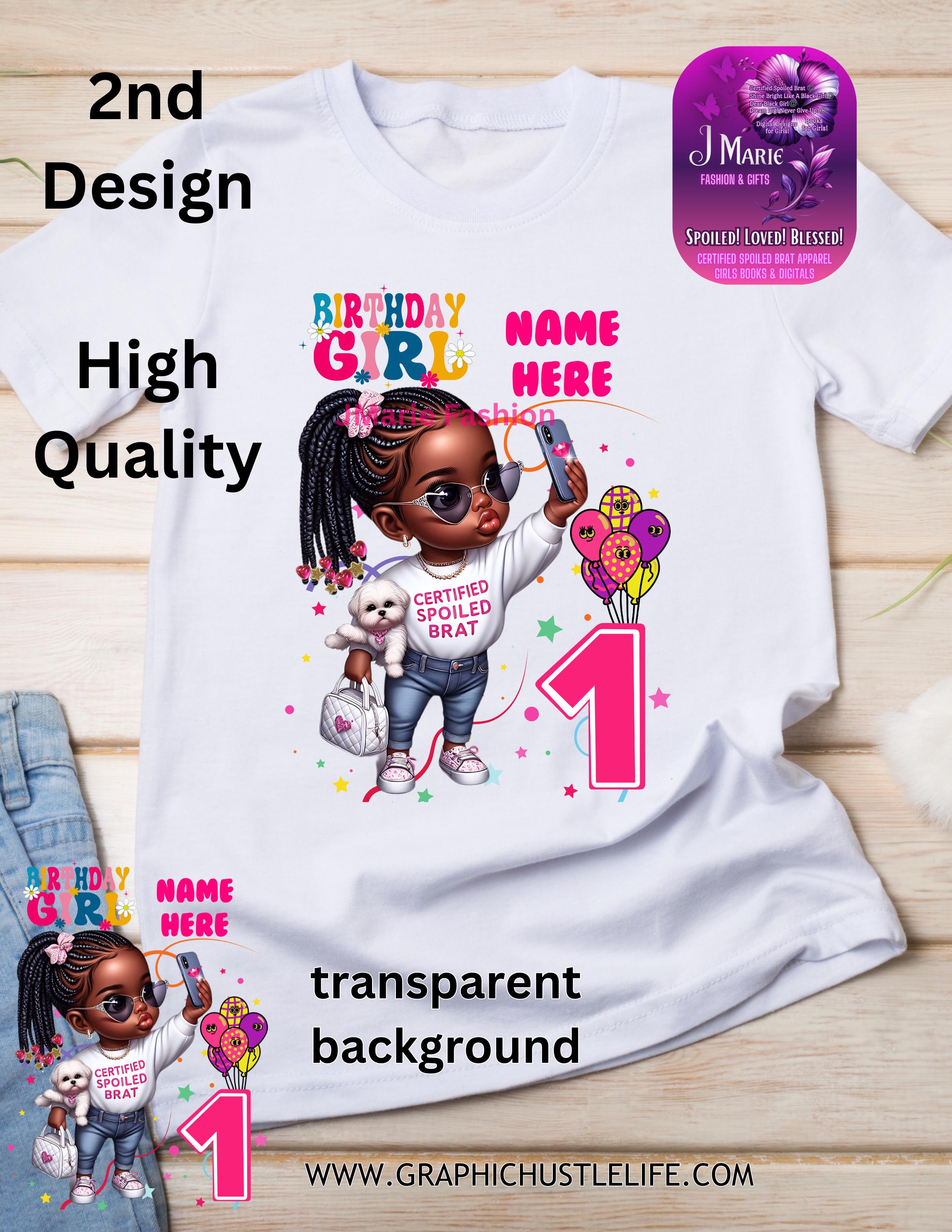 Age 1 Birthday Design Png, Birthday Girl Template, Toddler Birthday ...