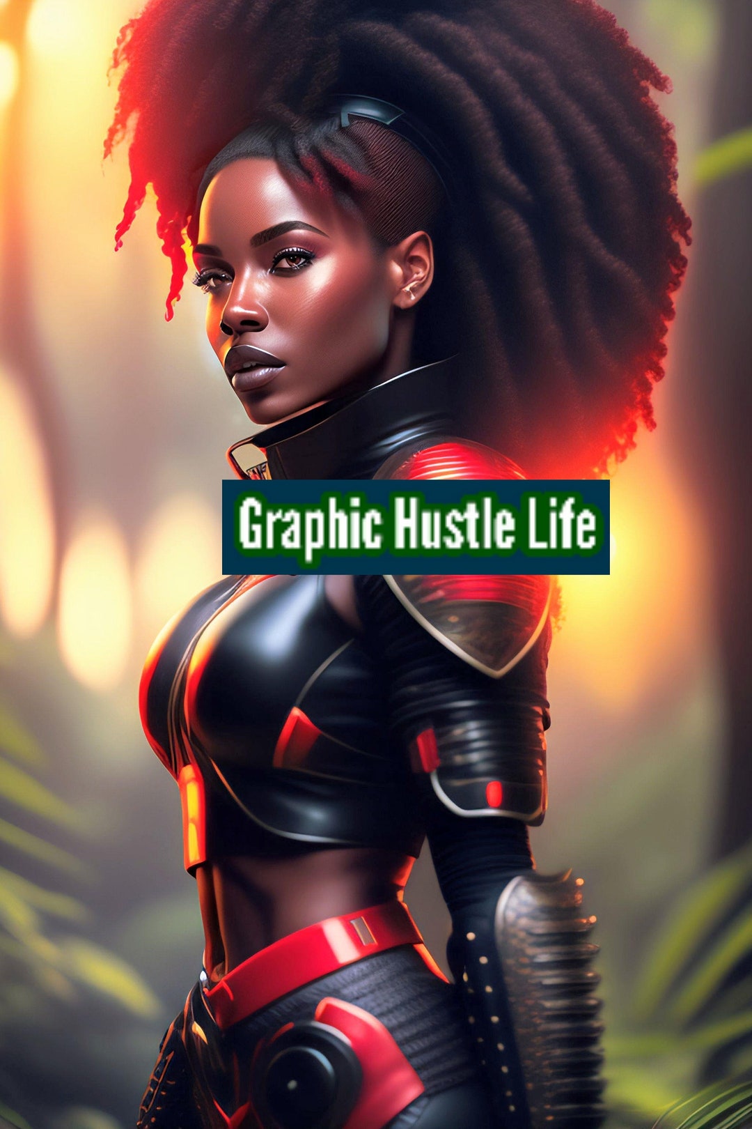 Powerful Melanin Woman, Character, Black Woman Png, AI Art, - Etsy
