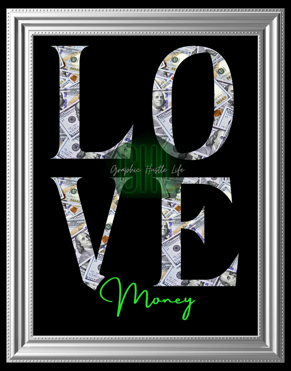 LOVE Money Png, Money Png, Money Wall Art, Hustle Png, Love Png - Etsy