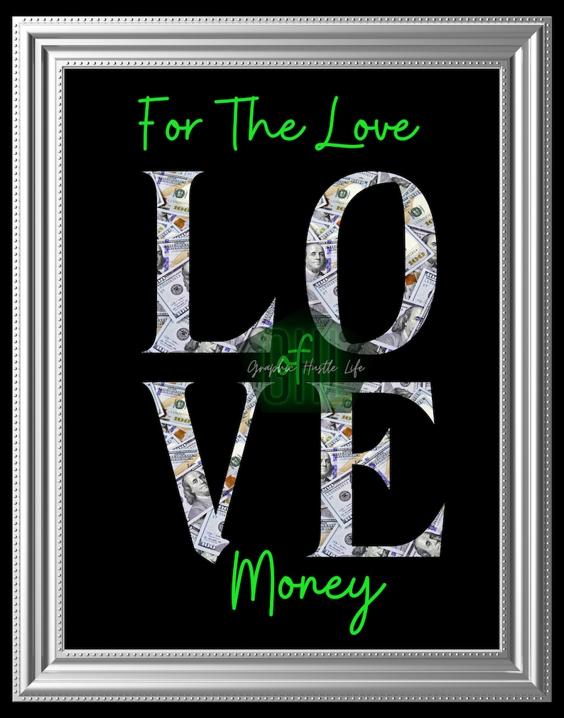 For the Love of Money Png, Money Wall Print, Office Prints,money ...