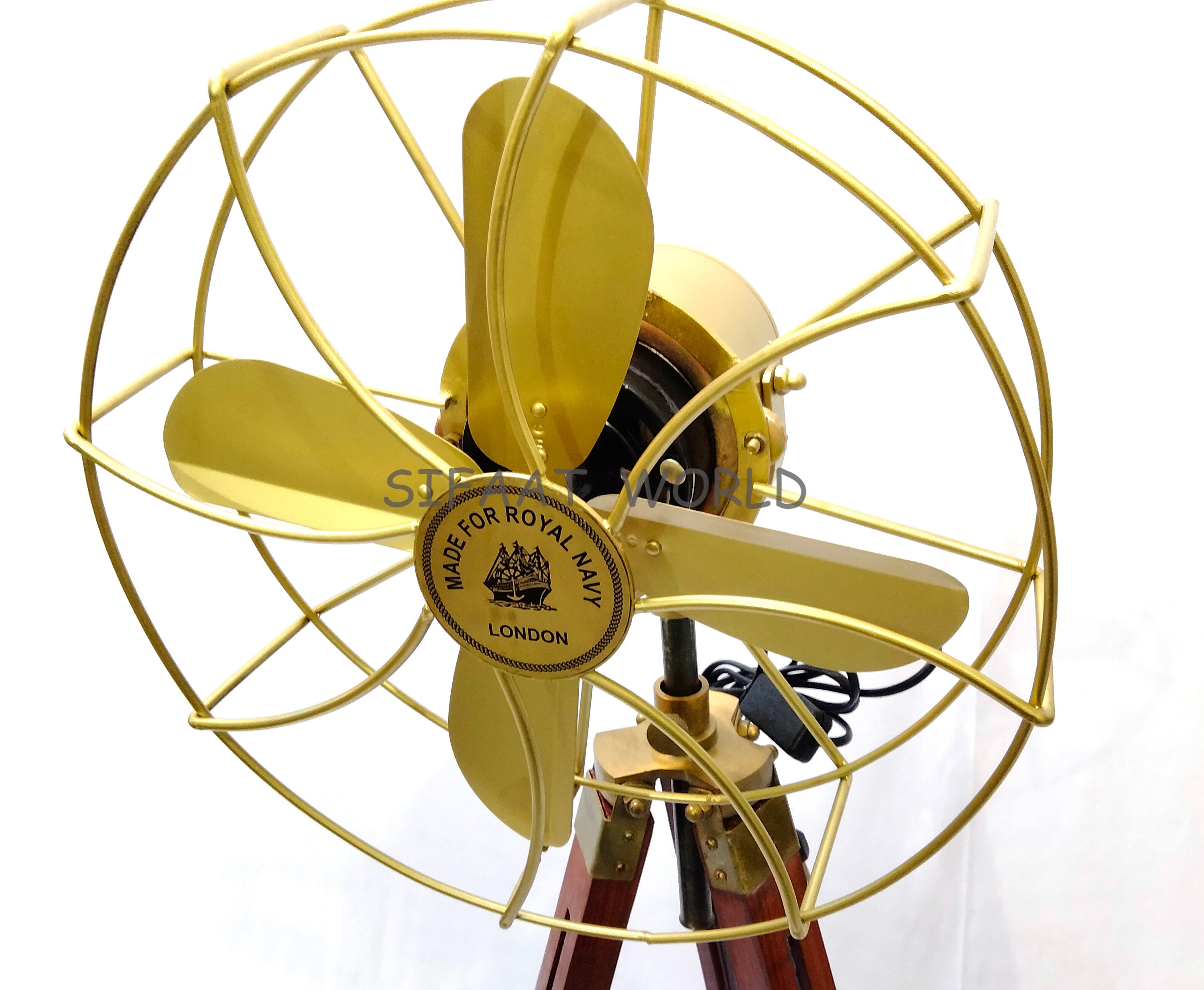 Handmade Antique Floor Standing Electric Fan, Pedestal Fan Royal Navy ...