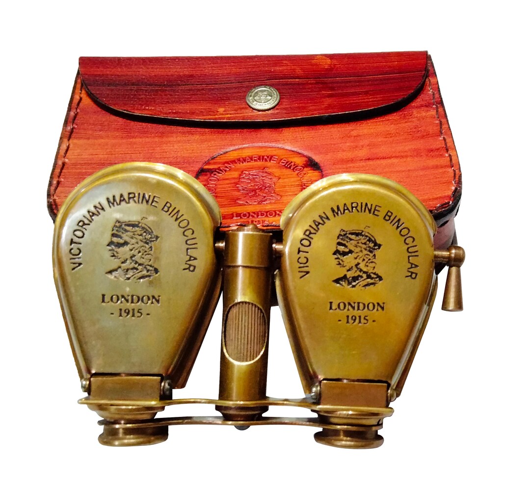 Victorian Antique Solid Brass Binoculars London-1915 With Leather Case ...