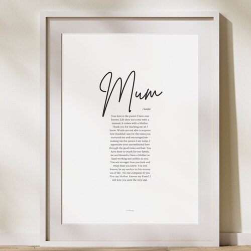 Personalised Mum Print Mothers Day Print Personalised - Etsy
