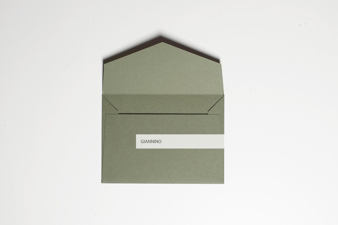 Invitation Envelope, Olive Green Color, 5x7 Envelope, Gift Envelope, Thick Envelope, Hand-made ...
