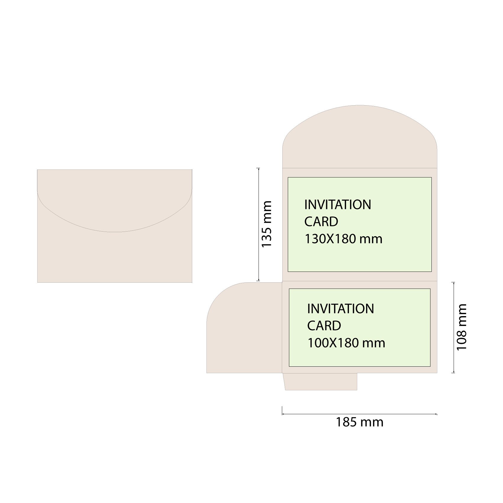 Pocketfold Arch, Kraft, 180 Gsm, Wedding Pocketfold, Pocketfold Invites ...