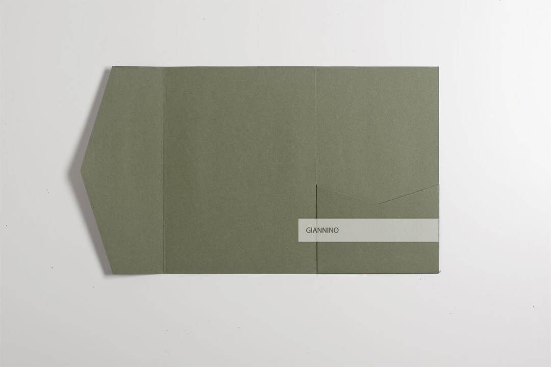 Pocketfold Invite A7, Olive Green Wallet Envelope, Wedding Stationery ...