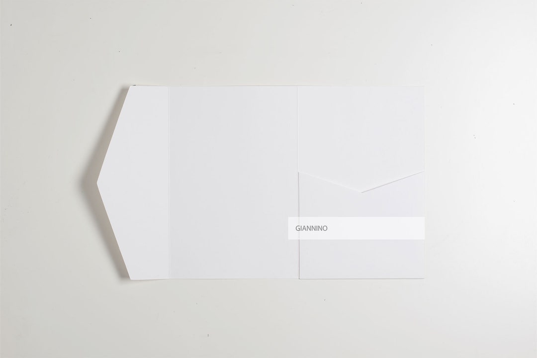 White Pocketfold Envelope: Thick Paper Wedding Invitation (120x180 Mm ...
