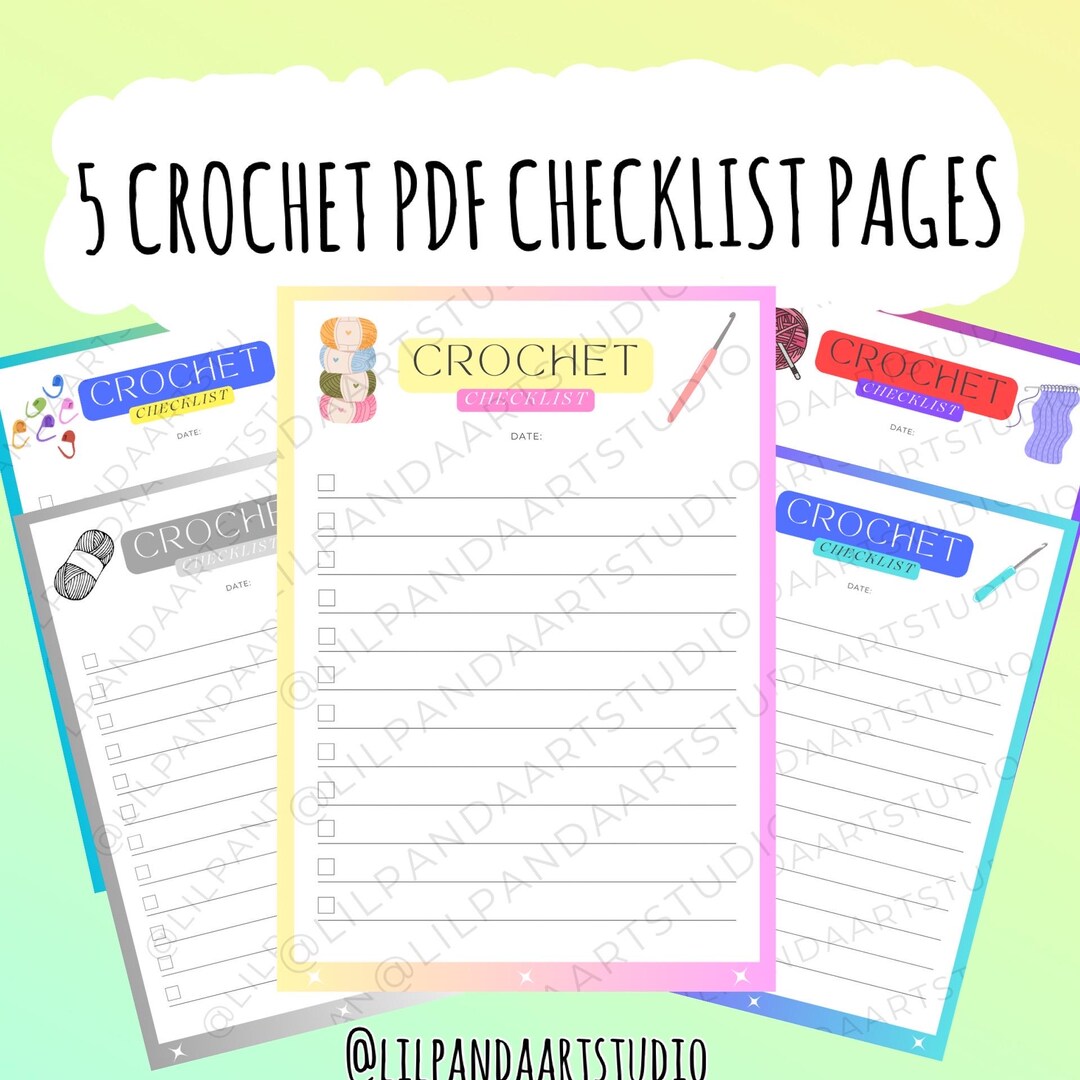 Crochet Checklist Printable & Fillable, Daily to Do List Template, Task ...