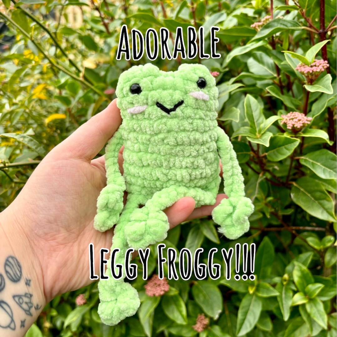 Crochet Leggy Frog, Cute Handmade Frog, Handmade Stuffy, Crochet Plush ...